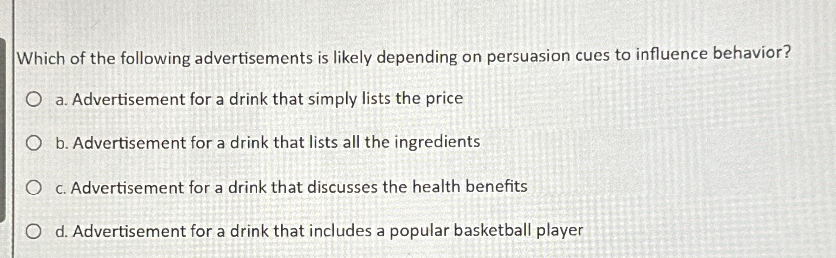 Solved Which of the following advertisements is likely | Chegg.com