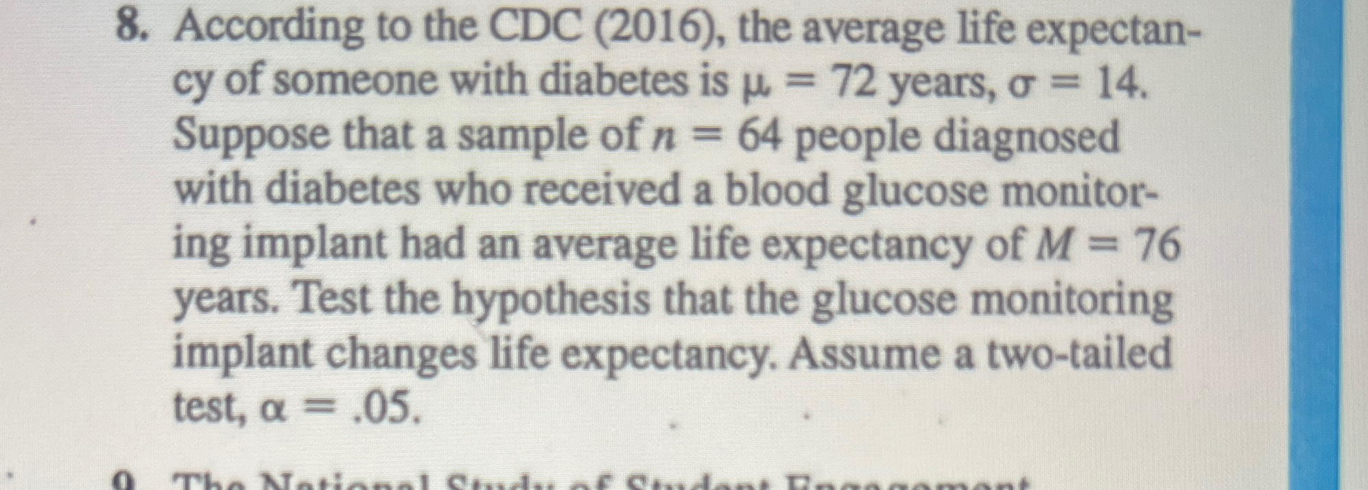 Solved According to the CDC (2016), ﻿the average life | Chegg.com