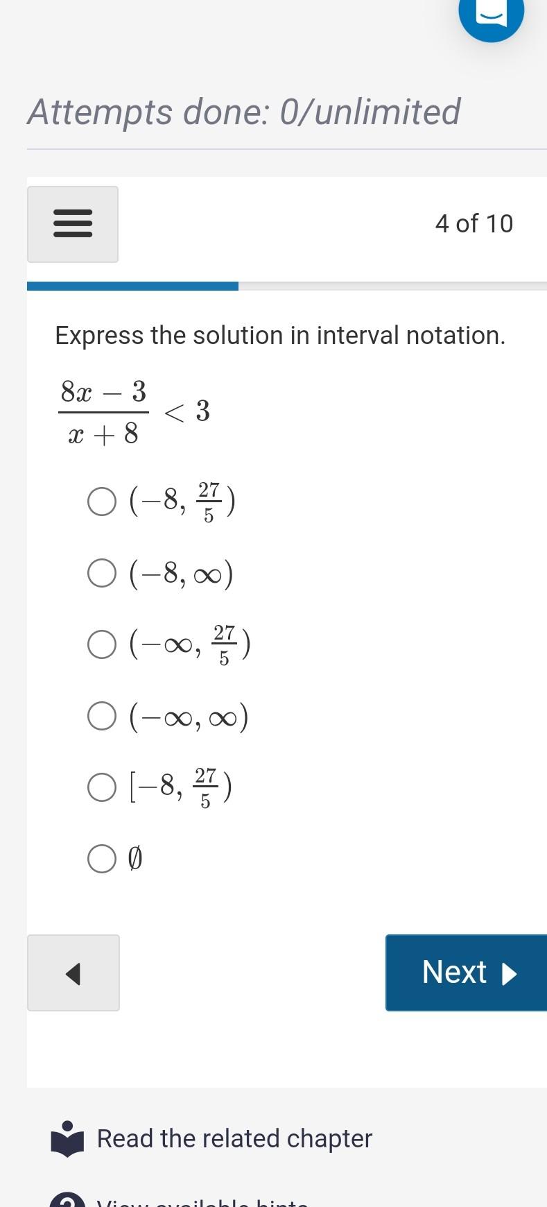 Solved Attempts done: 0/unlimited 3 of 10 Express the | Chegg.com
