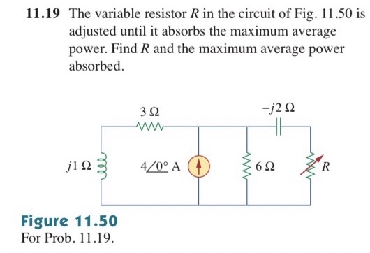 Solved 11.19 ﻿The variable resistor R ﻿in the circuit of | Chegg.com