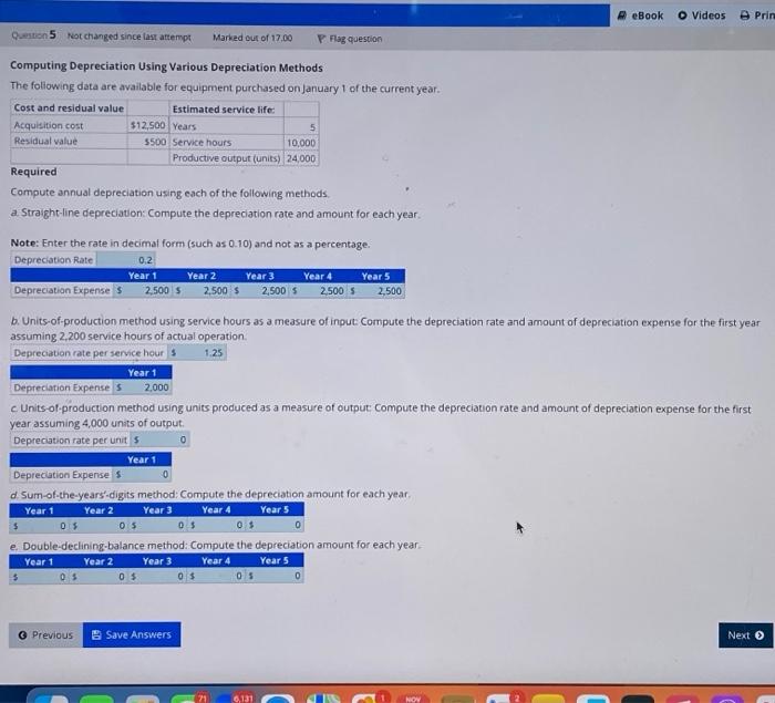 Solved Computing Depreciation Using Various Depreciation | Chegg.com
