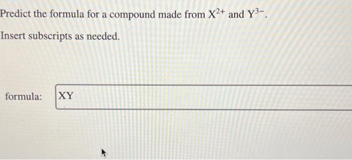 Solved Predict the formula for a compound made from X2+ and | Chegg.com