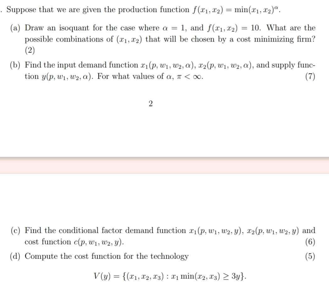 Solved Suppose that we are given the production function | Chegg.com