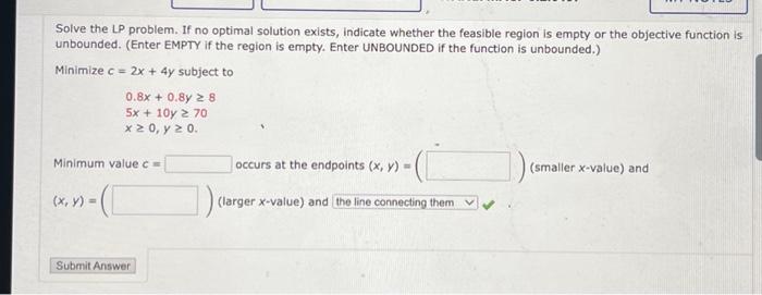 Solved Solve the LP problem. If no optimal solution exists, | Chegg.com