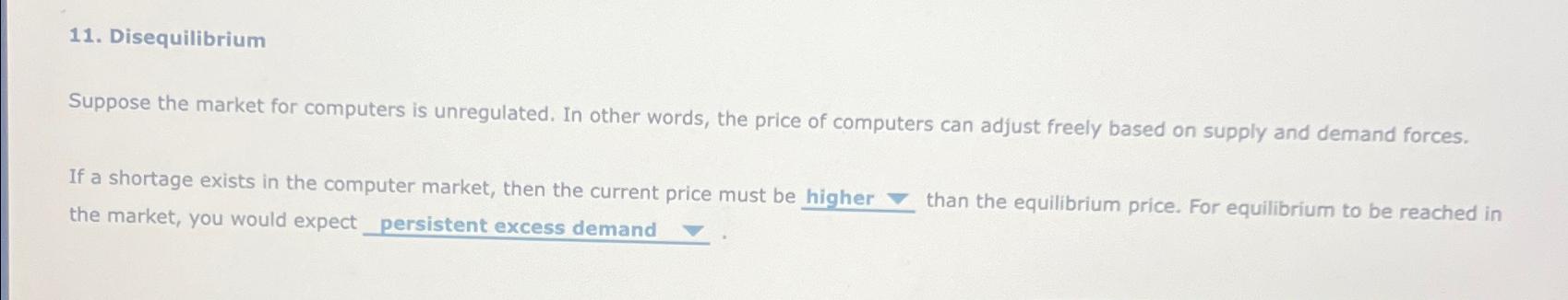 Solved DisequilibriumSuppose the market for computers is | Chegg.com