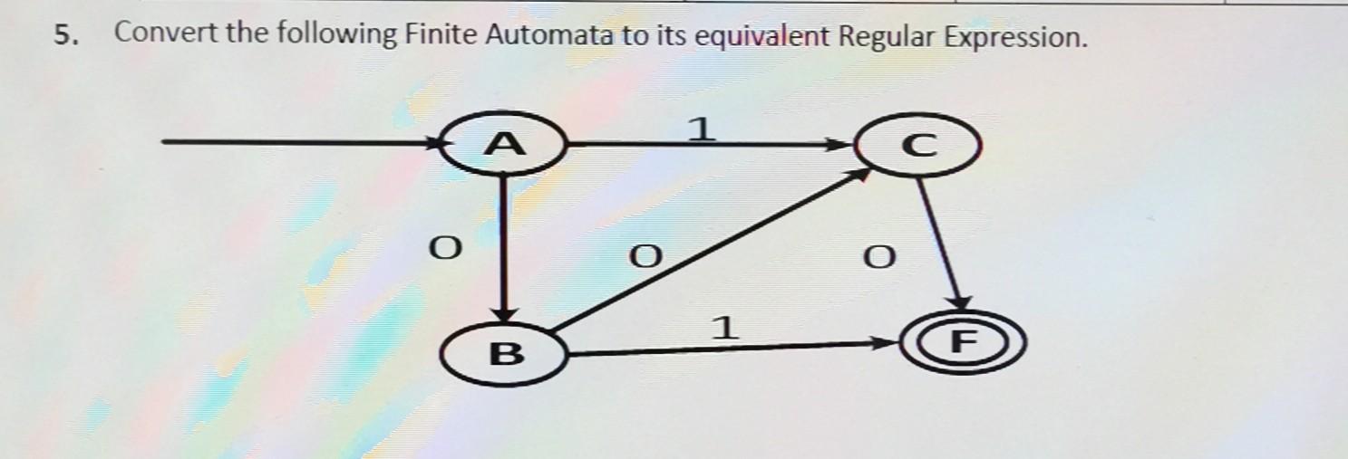 Solved 5. Convert the following Finite Automata to its | Chegg.com