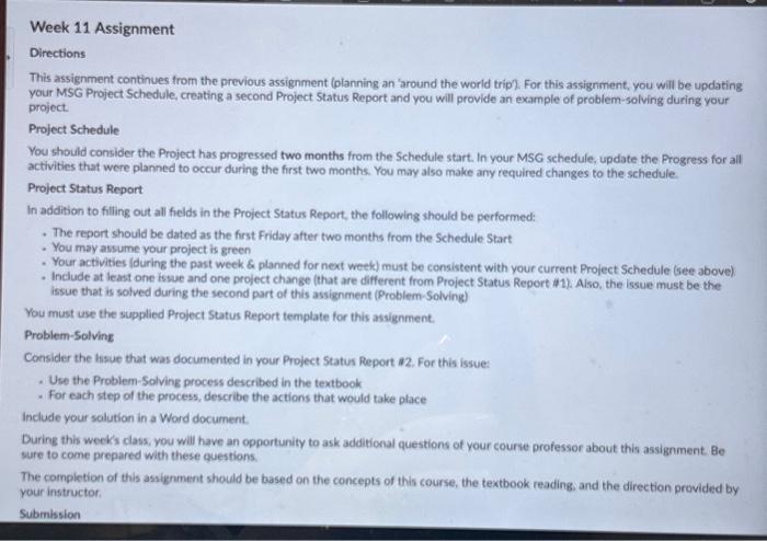 Solved Week 11 Assignment Directions This assignment | Chegg.com