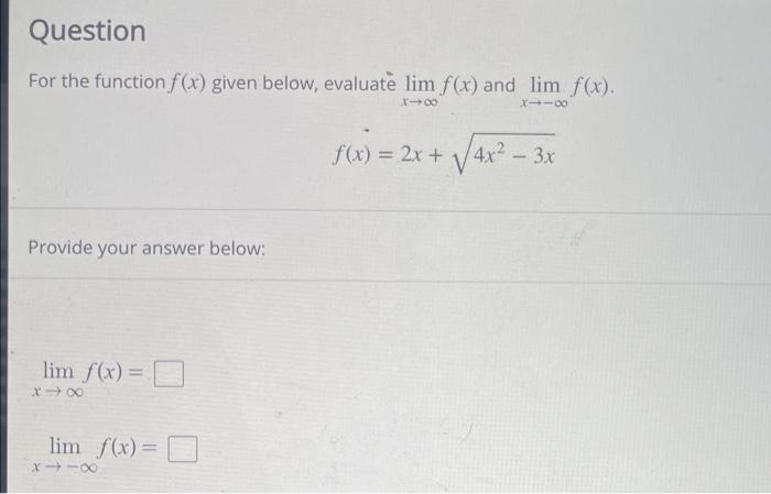 Solved For The Function F X Given Below Evaluate