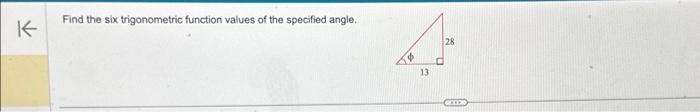 Solved Find the six trigonometric function values of the | Chegg.com