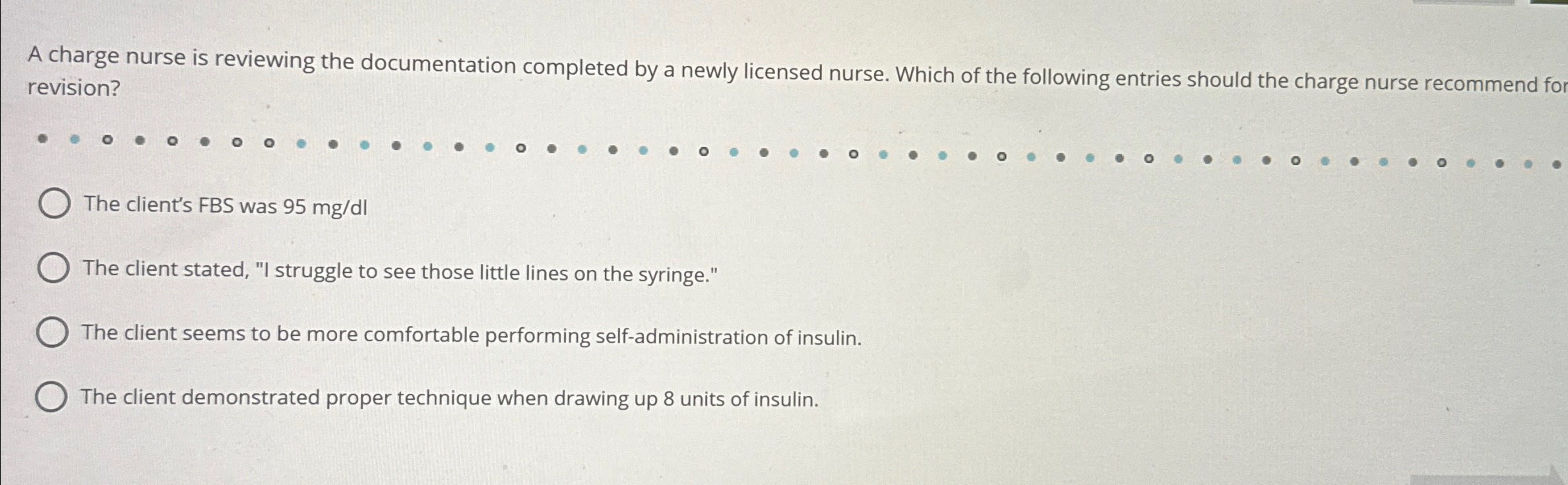 Solved A charge nurse is reviewing the documentation | Chegg.com