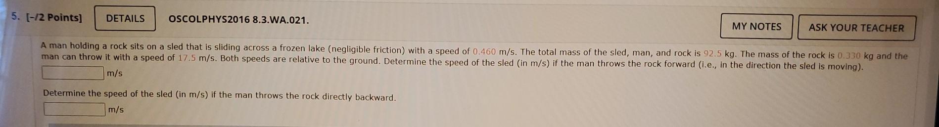 Solved 5 [ 12 Points] Details Oscolphys2016 8 3 Wa 021 My