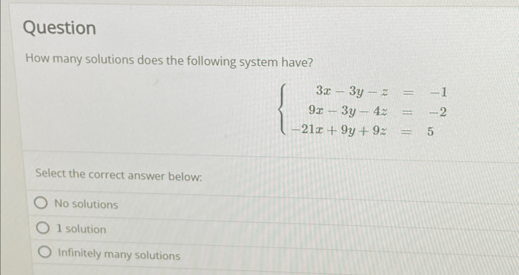 Solved Questionhow Many Solutions Does The Following System