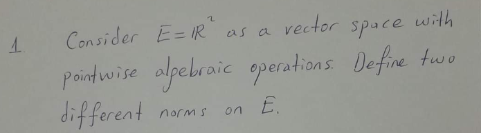 Solved Consider E=R2 ﻿as a rector spuce with pointwise | Chegg.com