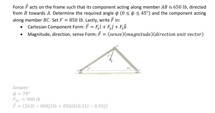 Solved can you please help me find Fbc and cartesian | Chegg.com