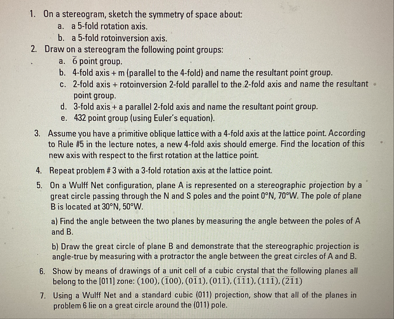 [Solved]: On a stereogram, sketch the symmetry of space ab