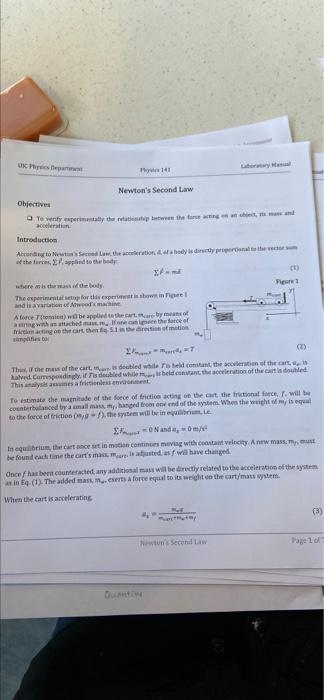 Solved UIC Physics Department Physics 141 Prelab Assignment | Chegg.com