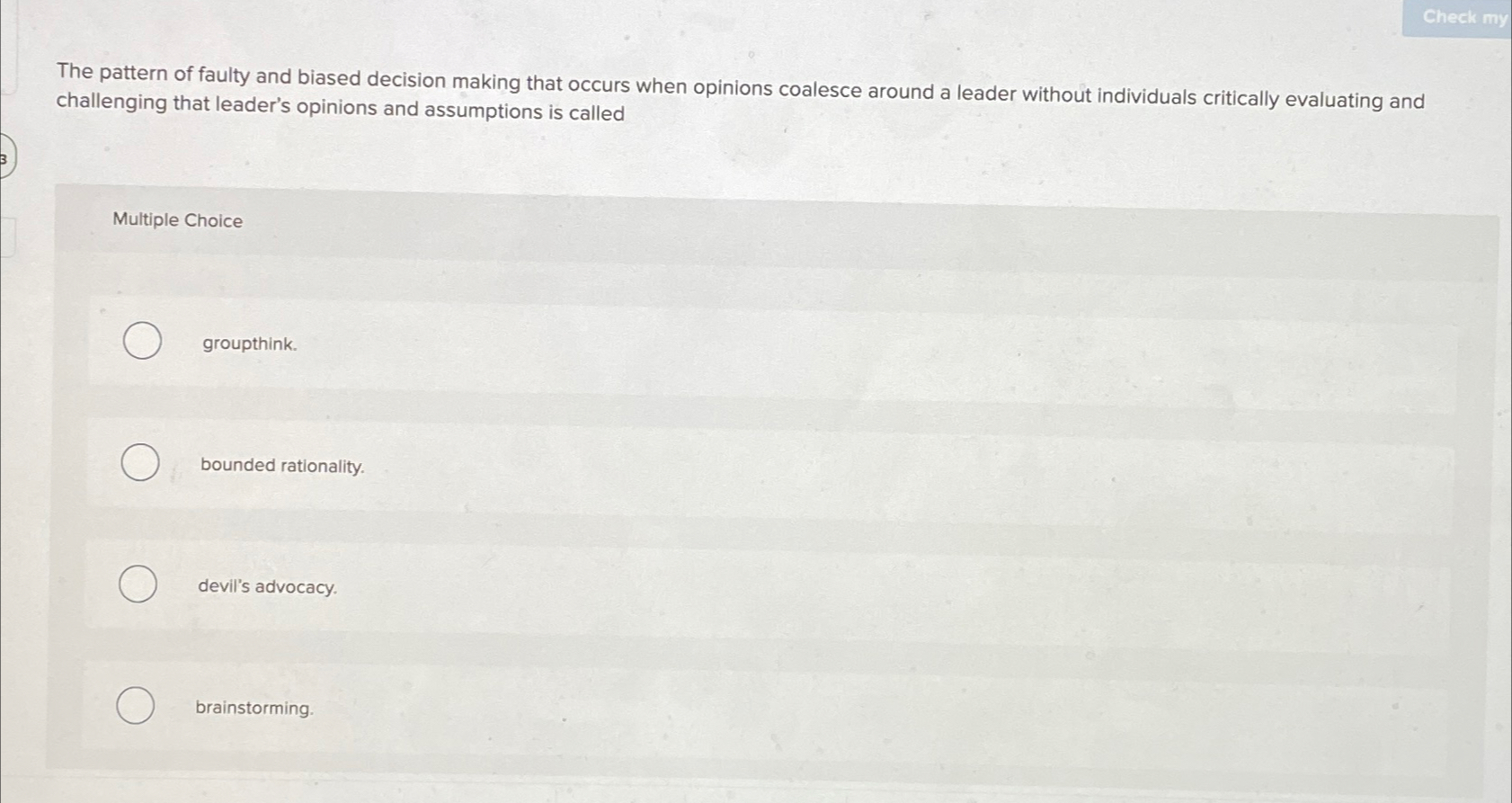 Solved The pattern of faulty and biased decision making that | Chegg.com Solved The pattern of faulty and biased decision making that | Chegg.com