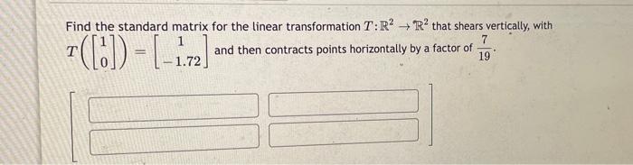 Solved Find the standard matrix for the linear | Chegg.com