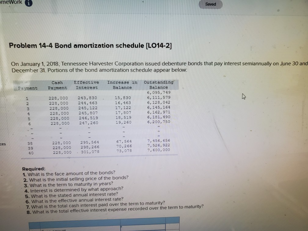 Solved meWork i Saved Problem 14-4 Bond amortization | Chegg.com Solved meWork i Saved Problem 14-4 Bond amortization | Chegg.com