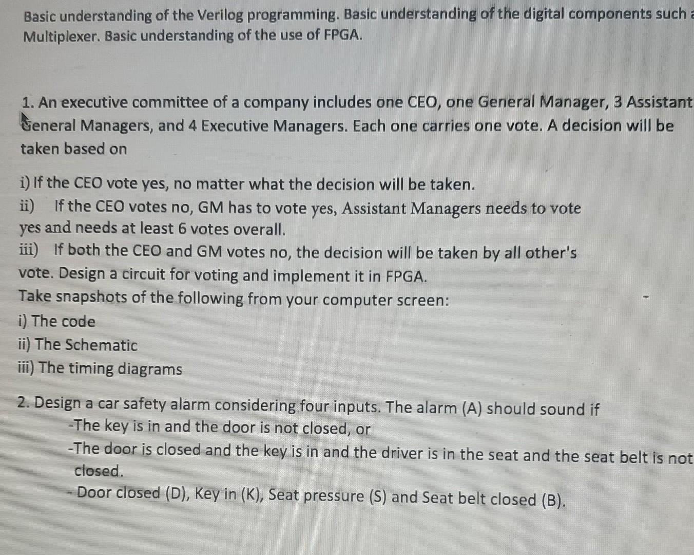Basic understanding of the Verilog programming. Basic | Chegg.com