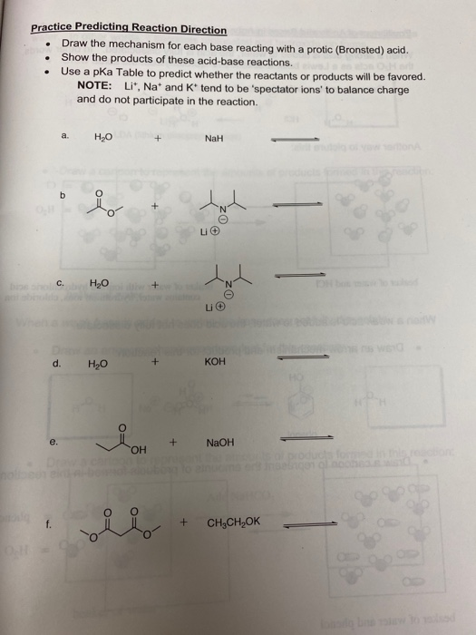 Solved Practice Predicting Reaction Direction • Draw the | Chegg.com
