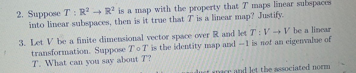 Solved Suppose T:R2→R2 ﻿is a map with the property that T | Chegg.com
