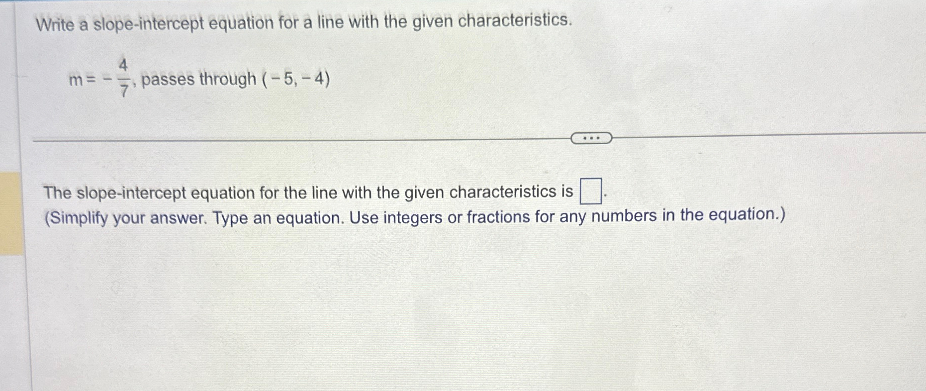 Solved Write a slope-intercept equation for a line with the | Chegg.com