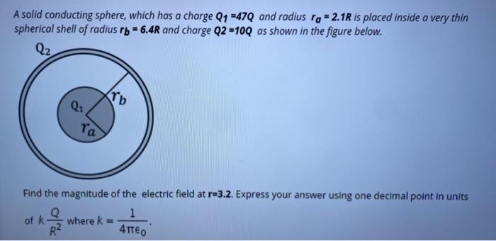 Solved A solid conducting sphere, which has a charge Q1 =47Q | Chegg.com