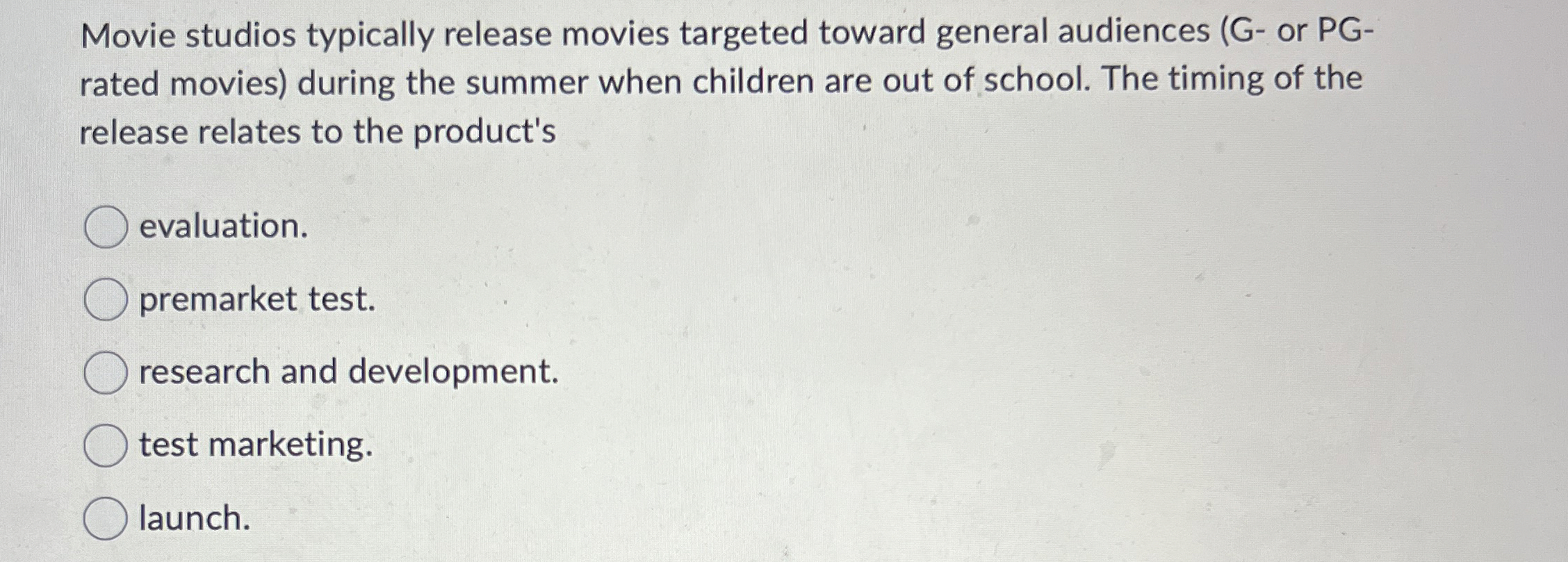 Solved Movie studios typically release movies targeted | Chegg.com