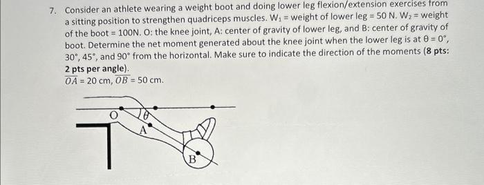 Solved 7. Consider an athlete wearing a weight boot and | Chegg.com