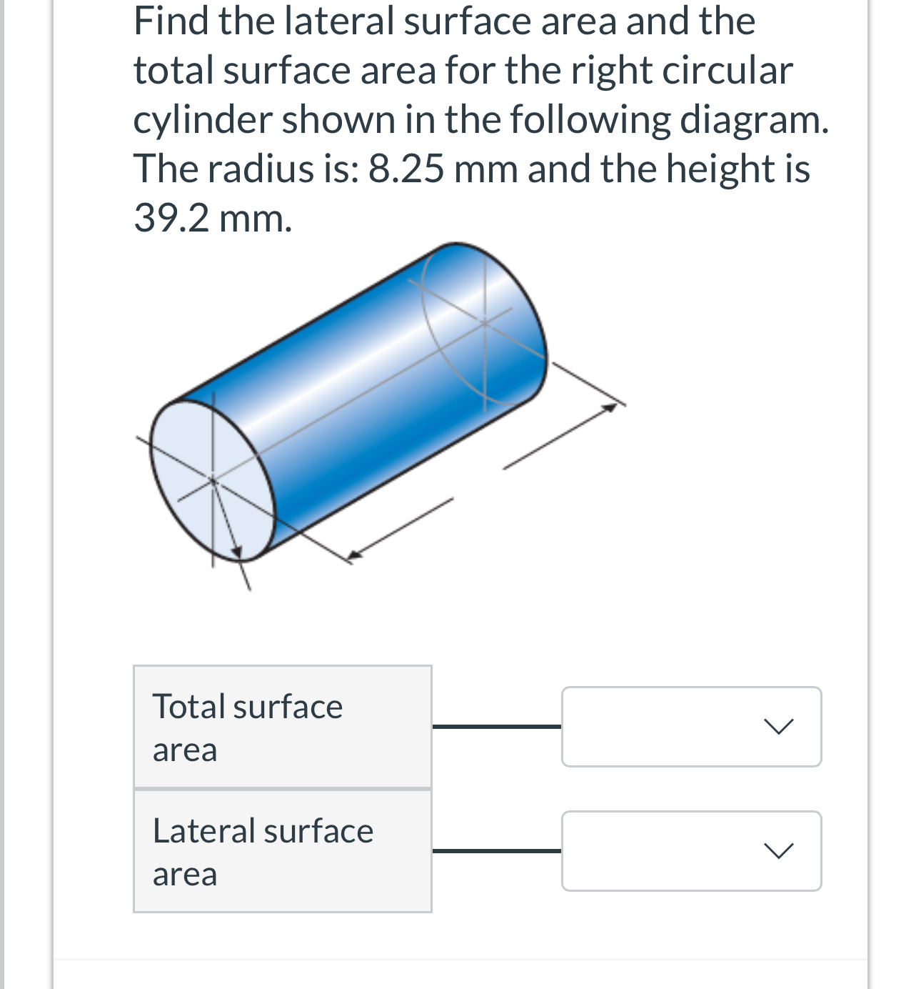 Solved by an EXPERT Find the lateral surface area and the total surface | Chegg.com