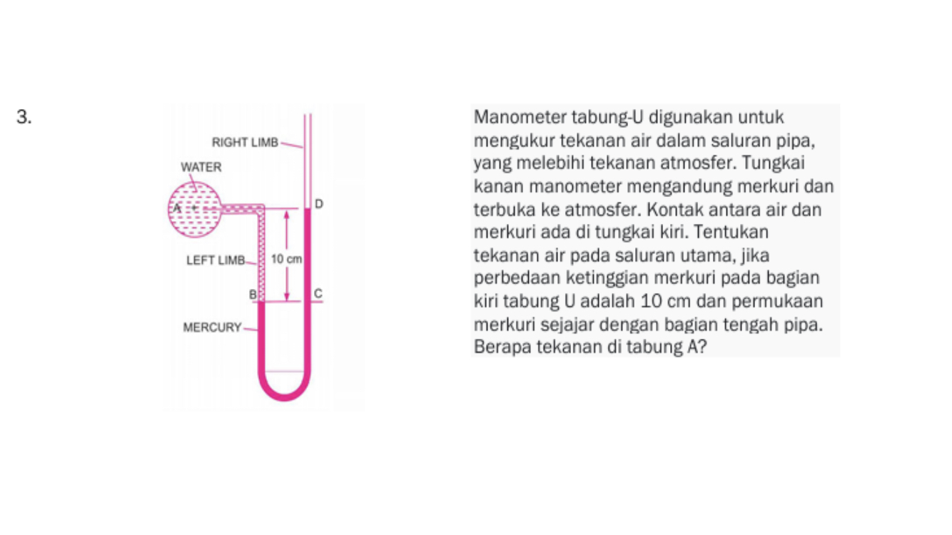 Solved Manometer tabung-U digunakan untuk mengukur tekanan | Chegg.com