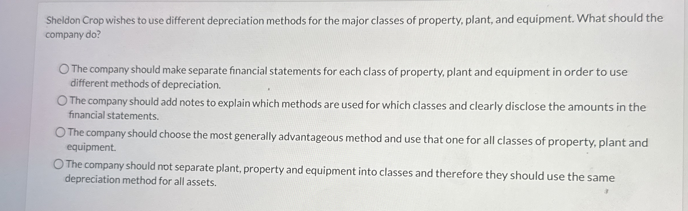 Solved Sheldon Crop wishes to use different depreciation | Chegg.com
