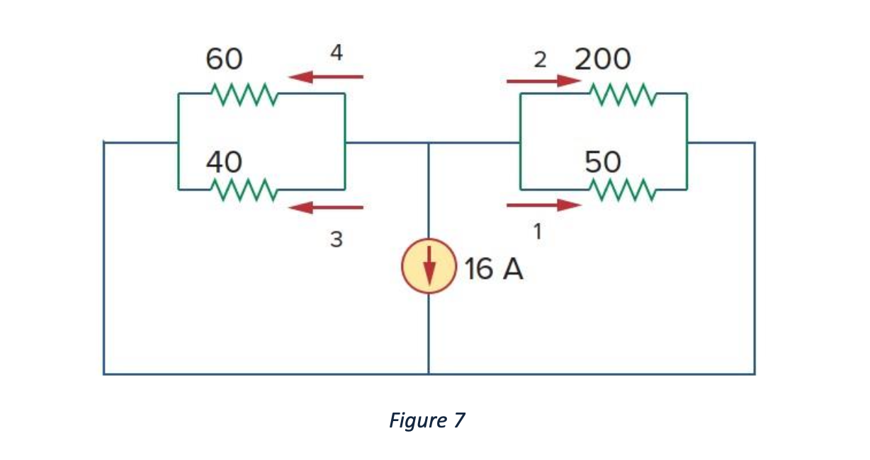 Find i1 ﻿through i4 ﻿in the circuit in Fig. 7. | Chegg.com