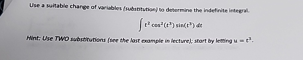 Solved Use a suitable change of variables (substitution) ﻿to | Chegg.com