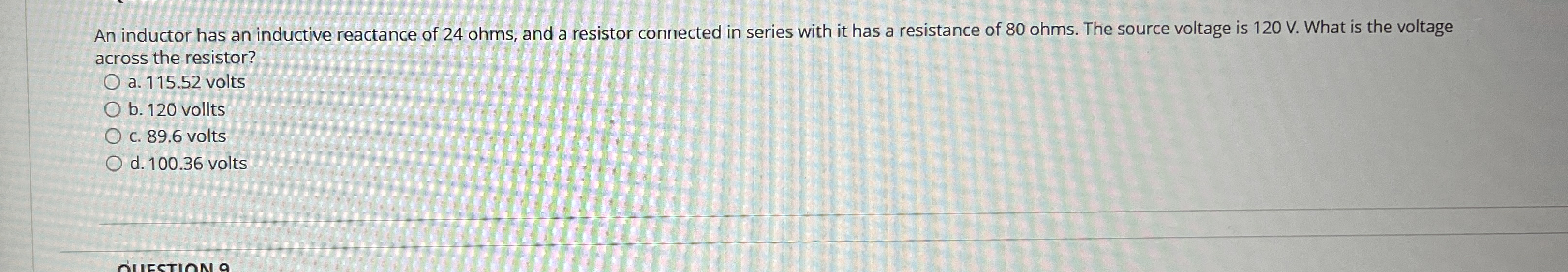 Solved An Inductor Has An Inductive Reactance Of 24 ﻿ohms