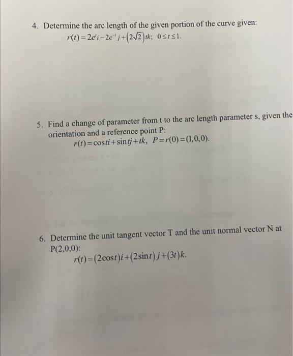Solved 4. Determine the arc length of the given portion of | Chegg.com