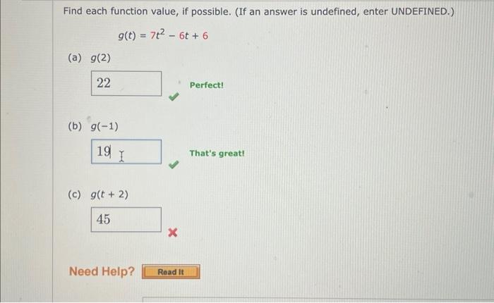 Solved Find each function value, if possible. (If an answer | Chegg.com