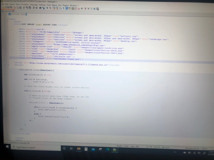Solved my code SHOWS my webisite not showing the full | Chegg.com