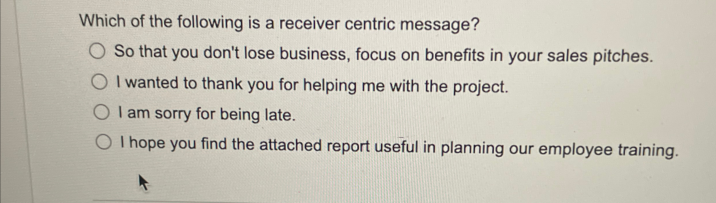 Solved Which of the following is a receiver centric | Chegg.com