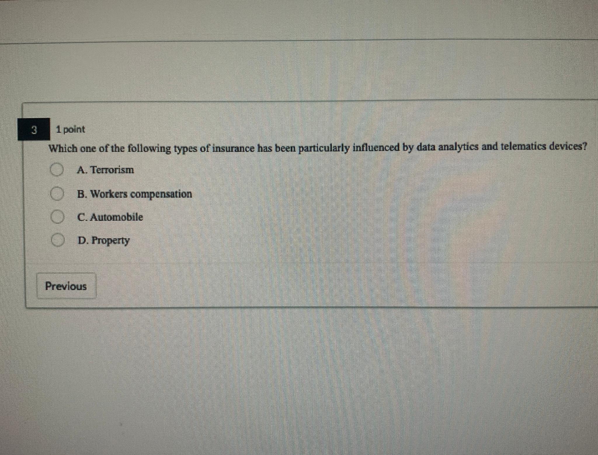 Solved 3 1 ﻿pointWhich one of the following types of | Chegg.com