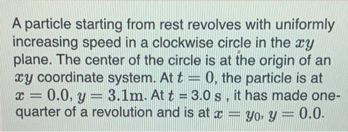 Solved A particle starting from rest revolves with uniformly | Chegg.com