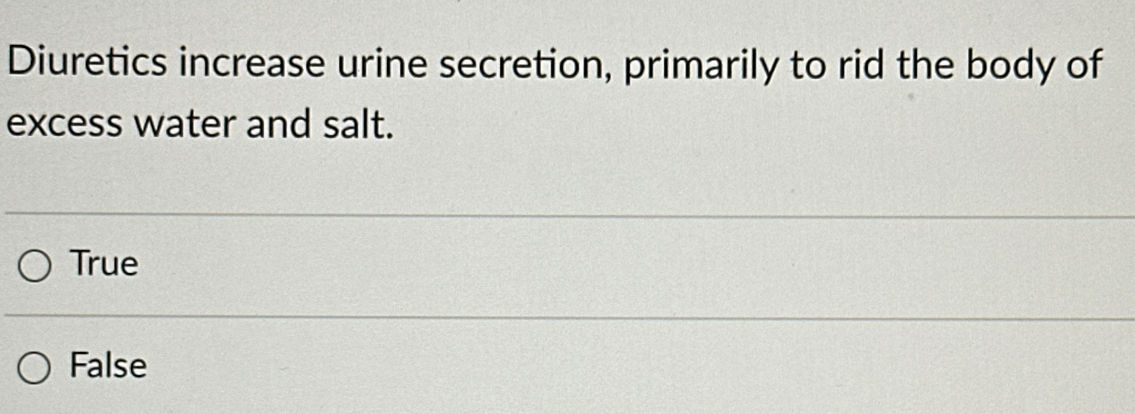 Solved Diuretics increase urine secretion, ﻿primarily to rid | Chegg.com