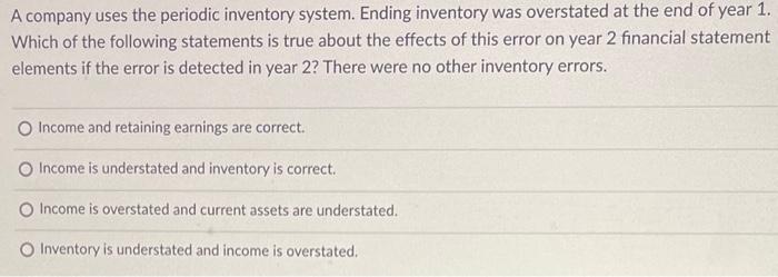 Solved A company uses the periodic inventory system. Ending | Chegg.com