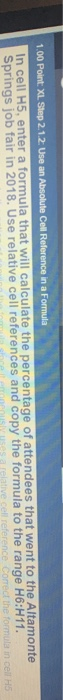  Solved Enter Formula Cell G5 Calculates Difference Attendance 
