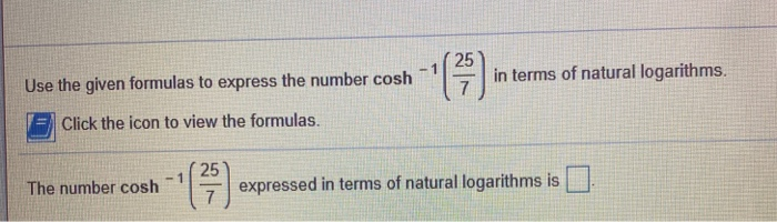 Solved Use the formulas given below to express coth in terms | Chegg.com