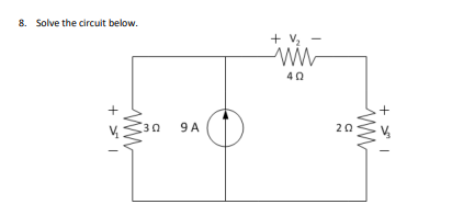 Solved Solve the circuit below. (Find V1, ﻿I1, ﻿V2, ﻿I2, | Chegg.com