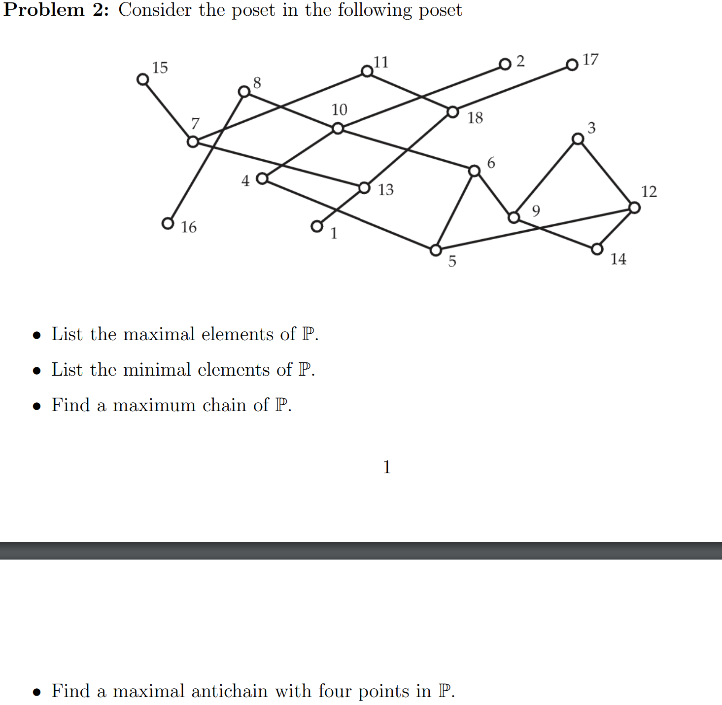 Solved Problem 2: Consider the poset in the following | Chegg.com