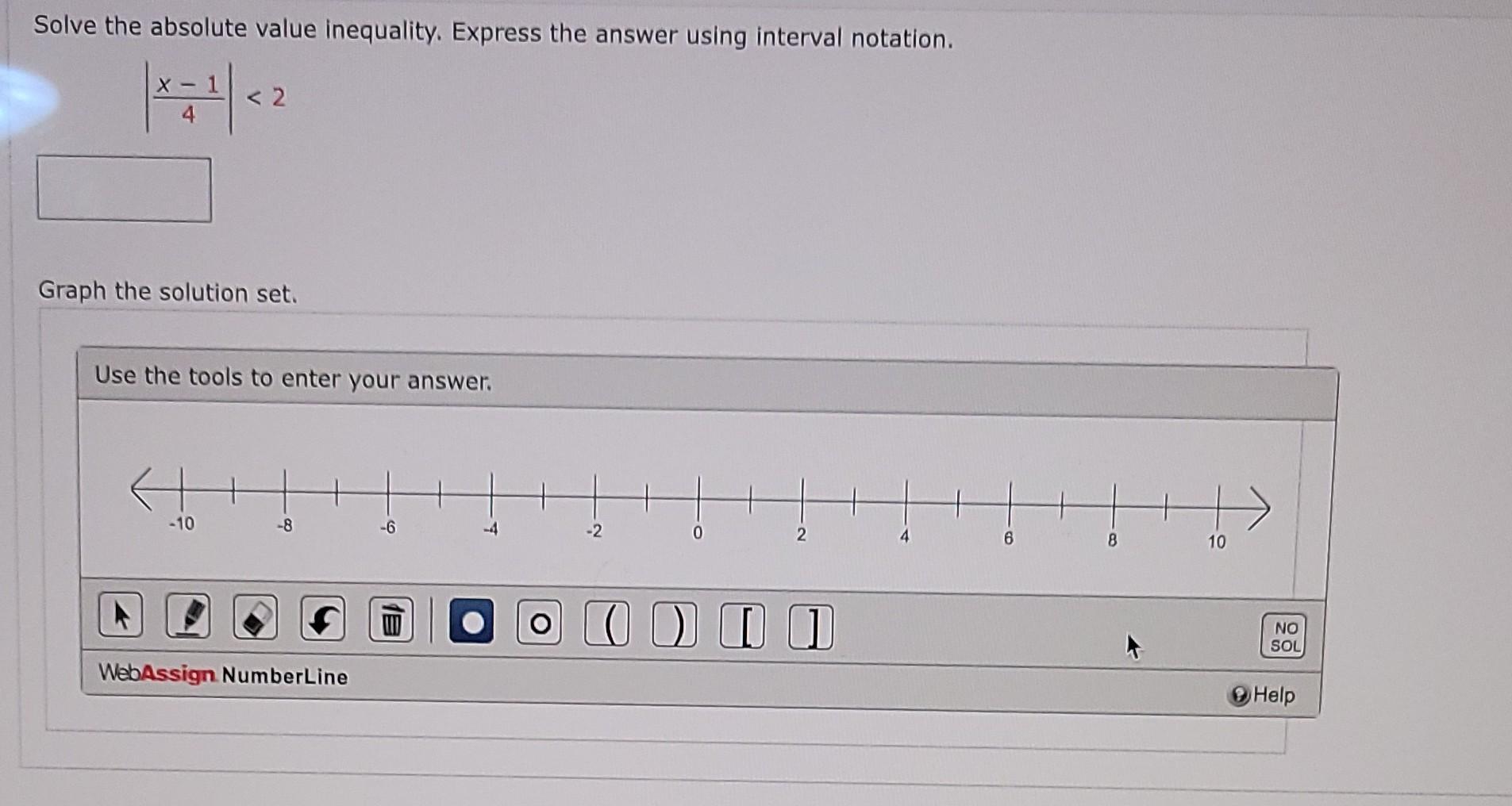 Solved Solve the absolute value inequality. Express the | Chegg.com