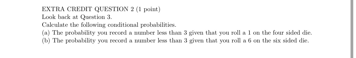 Solved EXTRA CREDIT QUESTION 2 (1 ﻿point)Look back at | Chegg.com
